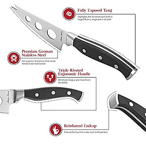 Master Maison 6-Piece Premium Cheese Knife Set | 6 Stainless Steel German Knives With Storage Box | Perfect For Charcuterie Boards And Cheese Platters | Charcuterie Accessories