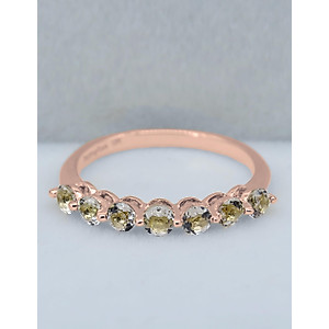 Dazzlingrock Collection Round Morganite Ladies 7 Stones Wedding Band Ring in 10K Rose Gold, Size 9