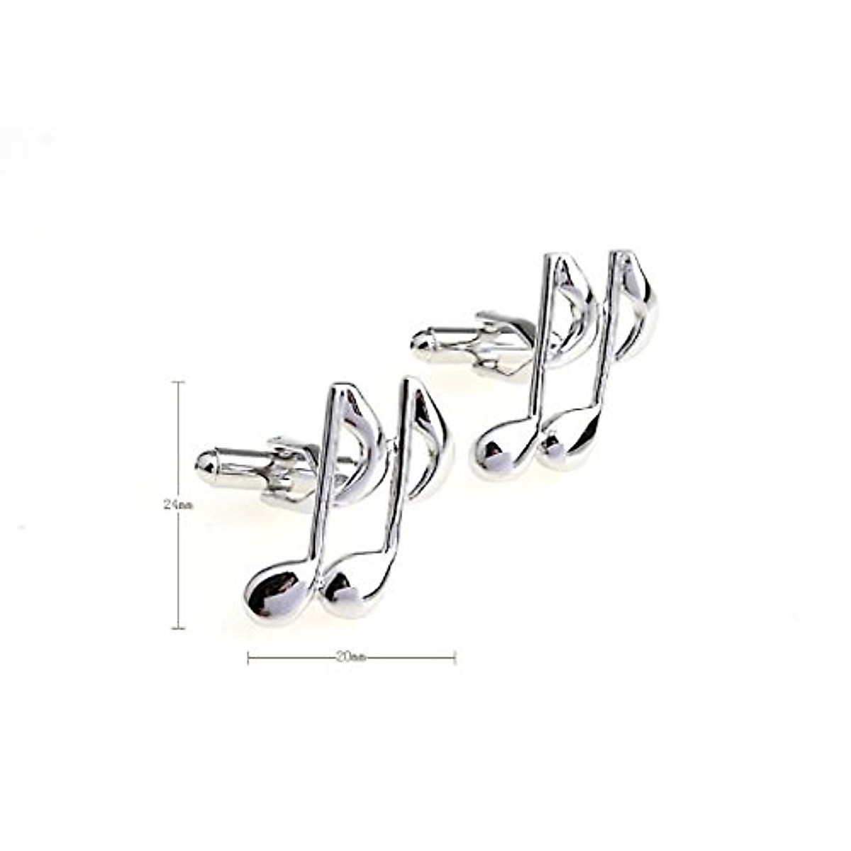 MRCUFF Music 8th Eighth Note Pair of Cufflinks in a Presentation Gift Box & Polishing Cloth