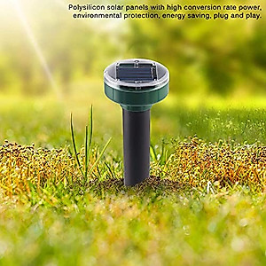 Solar Mole Repellent, Ultrasonic Mole Repellent Solar Powered, Outdoor Waterproof Ultrasonic Snake Repellent for Get Rid of Mole, Gopher, Snakes, Vole and Other Underground Pests (2 Pack)
