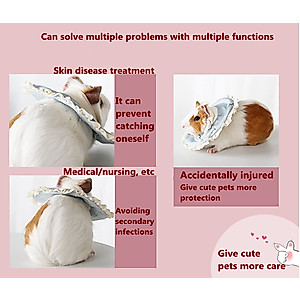 KUNBIUH Adjustable Guinea Pig Cone Pet Recovery Collar,Soft Pet Recovery Collar for Rabbits/Chinchilla/Kittens After Surgery Wound Healing,Elizabeth Neck E-Collar for Small Animals (S)