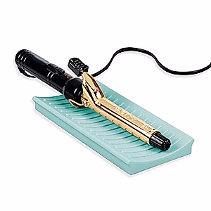 iDesign Silicone Heat Resistant Hair Styling Tool Mat - 8" x 3.75" x .0.77", Aqua