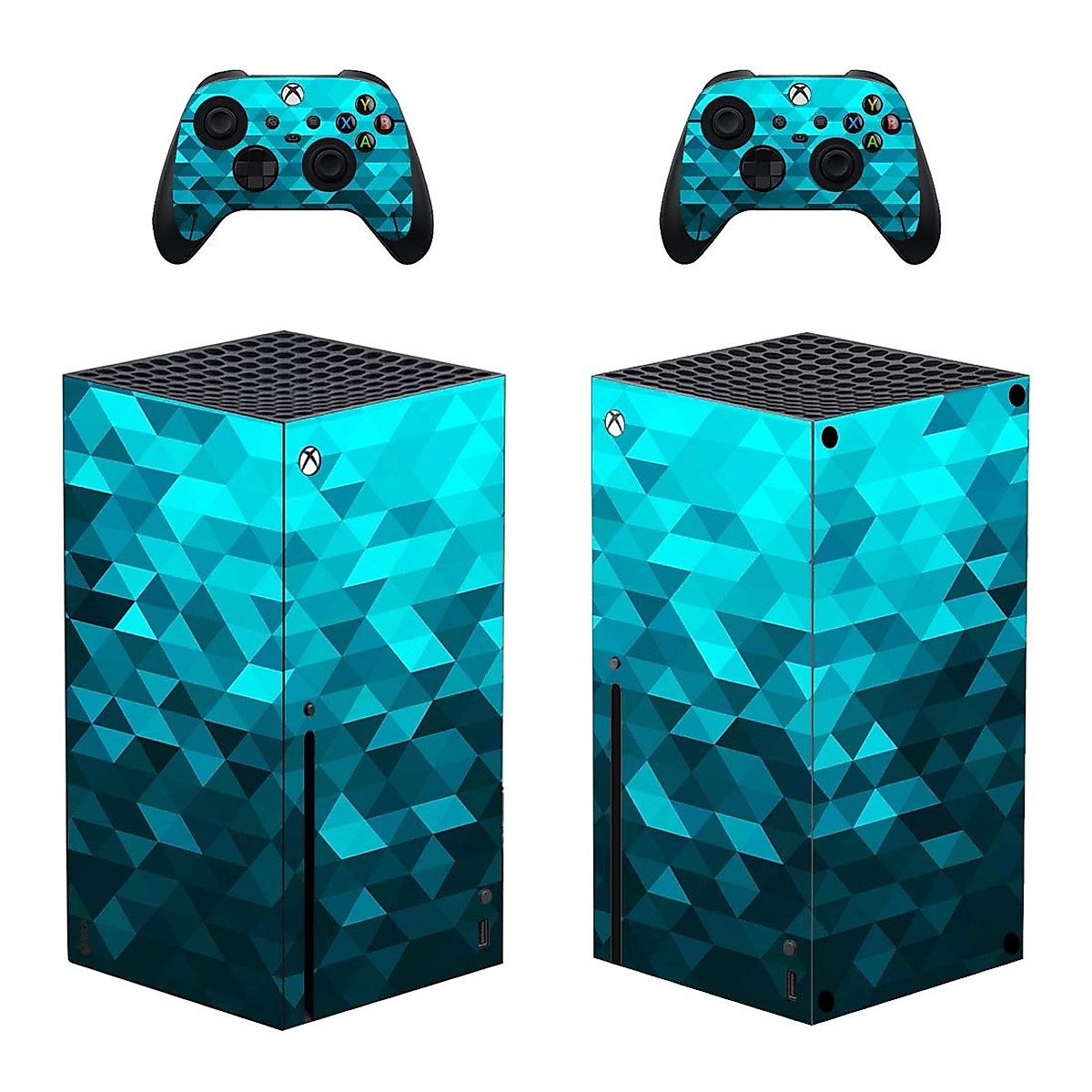 multi color Xbox Series X Skin Set Full Faceplates Skin Console & Controller Decal Stickers by FELIPE SEIJI KUBA