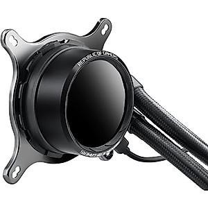 Asus ROG RYUO 240 RGB AIO Liquid CPU Cooler 240mm Radiator Dual 120mm 4-Pin PWM Fan with OLED Panel & Fan Control 1.77"