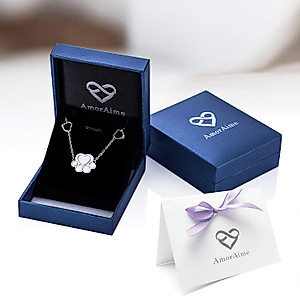 AmorAime 925 Sterling Silver Bracelet Dog Cat Paw Print of Love Heart Charm Adjustable Link Bracelets for Women for Pet Lover