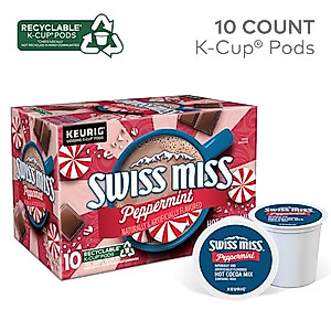 Swiss Miss Peppermint Hot Cocoa, Keurig Single-Serve K-Cup Pods, 10 Count