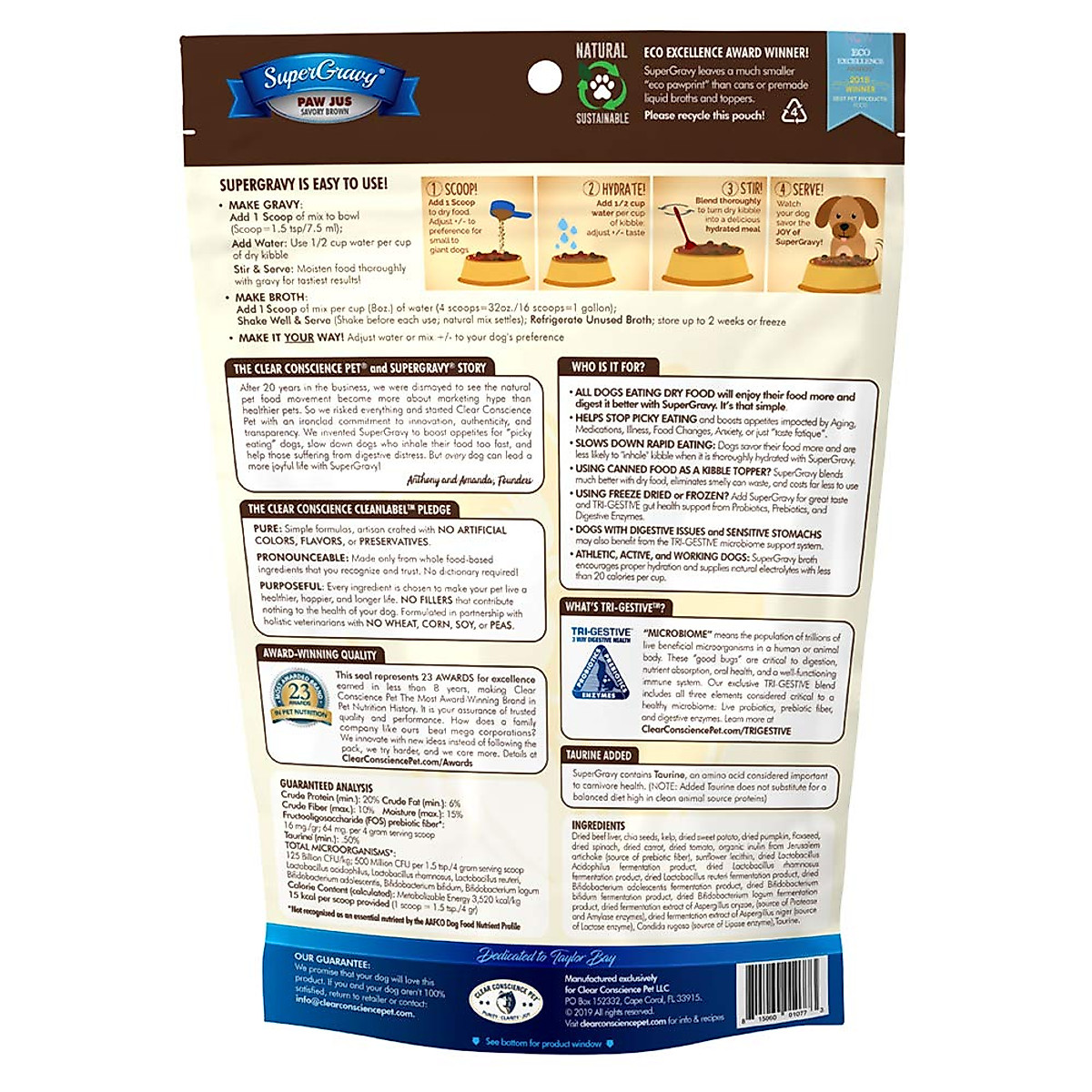 SuperGravy Original Trio- 30-Scoop bags- Natural Dog Food Gravy Topper - Hydration Broth Food Mix - Human Grade – Kibble Seasoning for Picky Eaters – Gluten Free Grain Free Total 90 Scoops