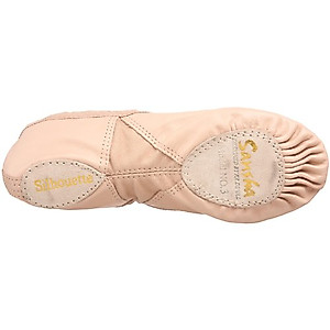 Sansha Silhouette Leather Ballet Slipper,Pink,11 M US Women's/7 M US Men's