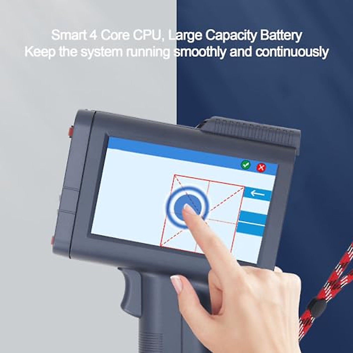 Marhynchus Portable Handheld Inkjet Printer 4.3in Color HD LED Touchscreen 600dpi 12.7mm Kit with Cartridge for Text 2D Code Bar Code (US Plug 100-240V)