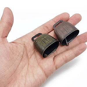 TIHOOD 18PCS Cow Horse Sheep Grazing Copper Bells Small Brass Bells Cattle Goat Farm Loud Bronze Bell Long Distance Horse Sheep Iron Bells for Christmas Decoration (Red Bronze)