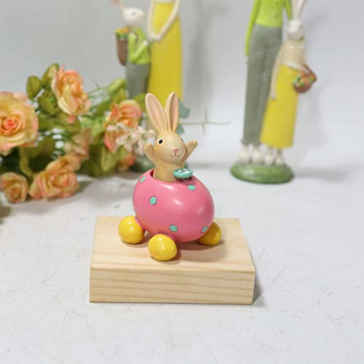 unknowns Resin Bunny Sitting Eggshell Decorations Spring Easter Figurines Tabletopper Accessories for Party Home Holiday Garden Ornament