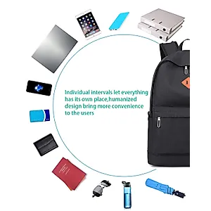 LACATTURA School Backpack, Lightweight Student Laptop Bookbag for Boys and Girls