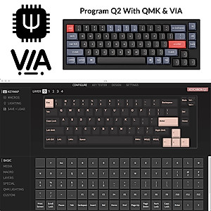 Keychron Q2 Wired Custom Mechanical Keyboard, QMK/VIA Programmable Macro, Full Aluminum, Hot-Swappable Gateron G Pro Red Switch, 65% Layout Double Gasket Compatible with Mac and Windows - Black