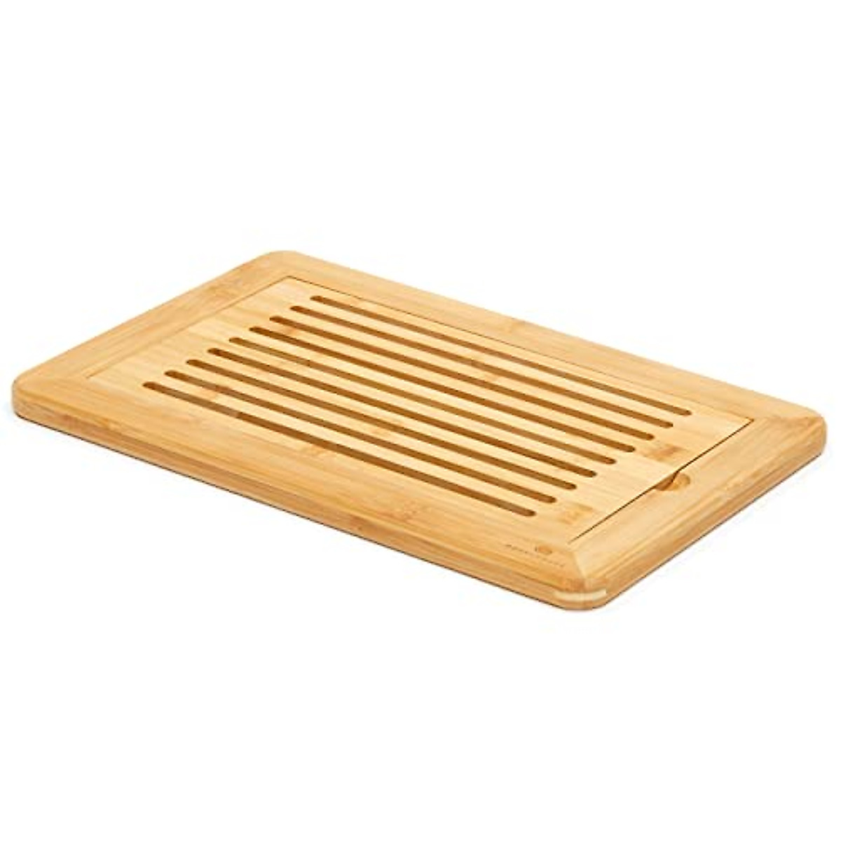 RoyalHouse Large Premium Natural Bamboo Bread Cutting Board with Crumb Tray, Bread Serving Tray for Kitchen