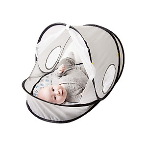 Baby Delight Comfy Canopy Breathe | Grey | Indoor and Outdoor Portable Canopy Mat | Made with 50 SPF Coated Material | Compact & Easy Set Up