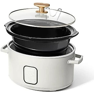Touchscreen Slow Cooker, Kitchenware by Drew Barrymore 6QT Programmable Cooker with Touch-Activated Display (White Icing)