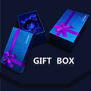 FTYTEK 3D Galaxy Crystal Ball Night Lamp, Clear 80mm (3.15 inch) Galaxy Glass Ball with Colorful LED Base, Best Birthday Gift for Kids, Teacher of Physics, Girlfriend Gift, Classmates and Kids Gift