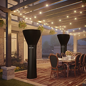 EAST OAK Patio Heater Covers with 300D Oxford Fabric, Zipper, Storage Bag,Waterproof,Dustproof, Wind-Resistant ,Sunlight-Resistant,Snow-Resistant,89'' Height x 33" Dome x 19" Base, Black, (Pack of 2)