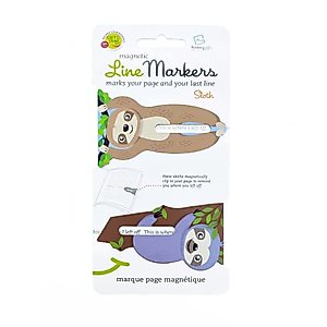 Linemarker Page Marker | Book Holder | Magnetic Bookmarks Set of 2 | Magnet Page Holder Clip for Reading | Book Marker | Gift Idea for Readers, Book Lovers (Sloth)