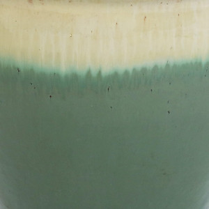 Sunnydaze Large Ceramic Planter - Indoor or Outdoor Plant Pot with Drainage Holes - Seafoam Glaze Finish - 18" - Studio