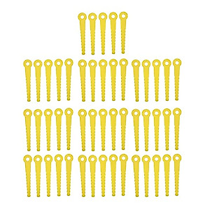 Plastic Trimmer Head Kit, Lawnmower Plastic Blade Set Round Hole Easy Installation 8mm ABS Yellow for Garden