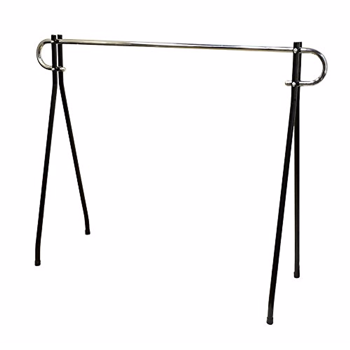 Only Hangers - Economy Single Rail Garment Rack - Low Cost Single Bar Black Beauty Clothing Rack Display Fixture - 54" Height x 60" Length
