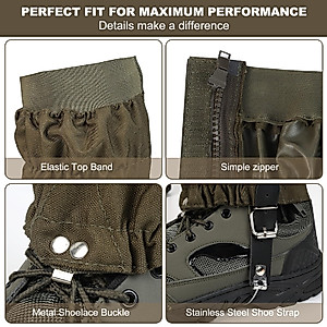 Uponauot Thicken Oxford Snake Gaiters Snake Bite Protection Gator for Lower Legs Boot Gaiters for Hiking Waterproof Hunting Boot Snow Boot Cover Adjustable Leg Gaiters for Men and Women