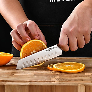 Klaus Meyer Stahl High Carbon Tri-ply Steel 5.5 inch Santoku Kitchen Chef Knife