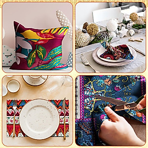 Mixweer 40 Pcs 10 x 10 Inch African Print Fabric Indian Cotton Fabric Indian Block Print Fabric Squares Vintage Multicolor Ethnic Style Decorative Fabric for Quilting Sewing Patchwork DIY Craft