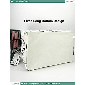 FANKANG Storage Basket,Nursery Hamper Canvas Laundry Basket Foldable with Waterproof PE Coating Storage, Office, Bedroom, Clothes,Toys(L, Rec-cows)