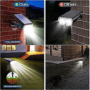 GUMGLEX Solar Spot Lights Outdoor, 40LED Solar Lights Outdoor Waterproof Spotlights, 2 Lighting Modes Solar Powered Garden Lights for Yard Landscape Lighting - 2 Pack