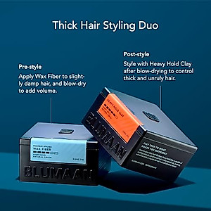 BluMaan Wax Fiber For Men - Adds Volume & Controls Hair All Day Hold - Natural Finish For All Hair Types - Original Styling Meraki