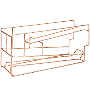 MyGift Modern Copper Tone Metal Wire Countertop or Pantry Can Holder Organizer Storage Dispenser Rack