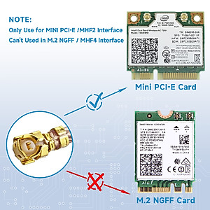 Bingfu Dual Band WiFi 2.4GHz 5GHz 5.8GHz 8dBi RP-SMA Male Antenna 30cm 12 inch RG178 U.FL IPX IPEX to RP-SMA Female Cable 2-Pack for WiFi Router Wireless Mini PCI Express PCIE Network Card Adapter