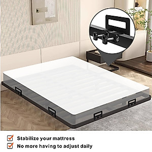 VANROUG 3 PCS Non Slip Mattress Gaskets, Mattress Retainer Bar Keep Mattress Stopper from Sliding Slide Stopper to Prevent Sliding Holder in Place Gripper, Adjustable Mattress Slide Stopper