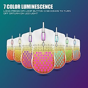 RedThunder M6 Gaming Mouse, RGB Backlight and Adjustable DPI, 6 Buttons, 69(±5)g Ultra Lightweight Honeycomb Shell Ergonomic Mice with High Precision Sensor for Laptop/PC/Mac/Windows, Gradient Orange