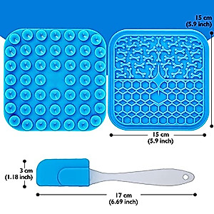 3 Pack Lick Mat for Dogs and Cats, Dog Slow Feeder Dowl Mat for Bathing Grooming Nailing Trimming, Food-Grade, Non-Toxic Dog Feeding Mat, Licking Pad for Dogs Cats