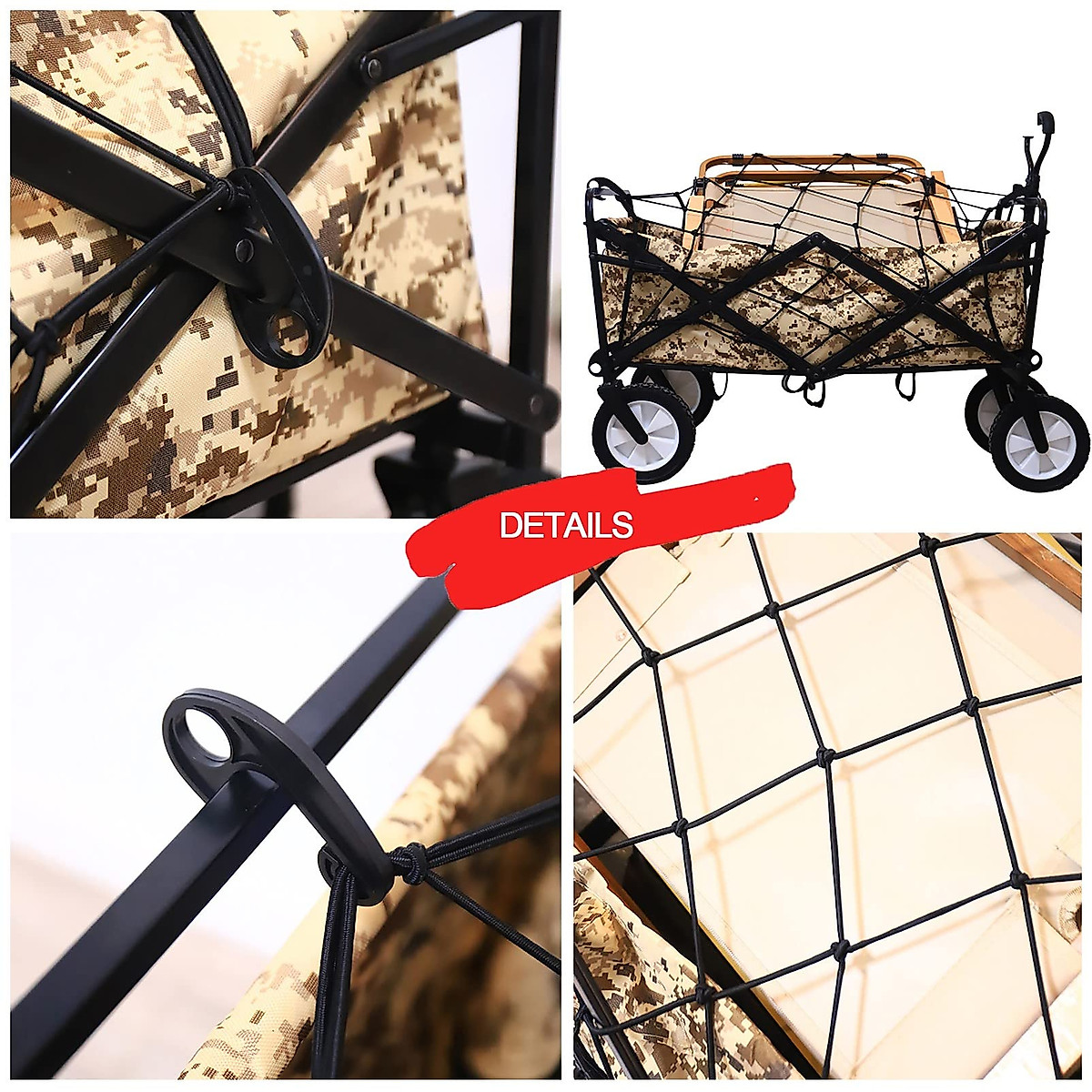 Collapsible Wagon Cargo Net 35in x 20in High Elastic for Utility Carts,Garden Cart,Beach Cart,Folding Trolley Cart,Shopping Cart