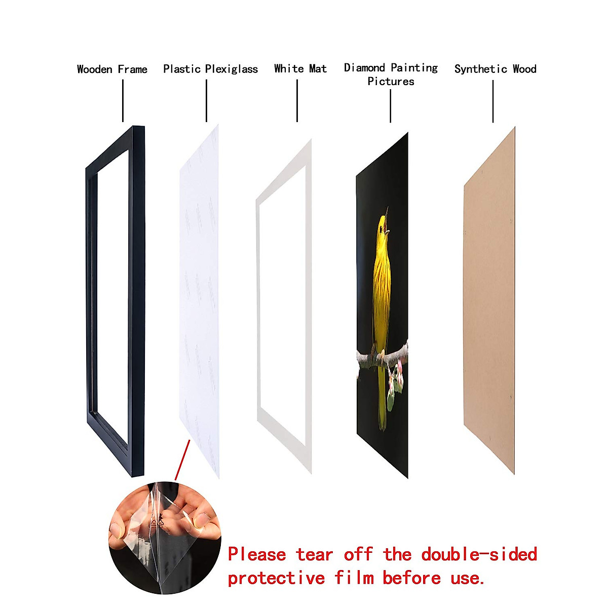 WKDP 12x16inch Frames for Diamond Painting Picture 30x40cm Diamond Art Frame 10x14inch/25x35cm with Mat or 12x16inch/30x40cm Canvas Size without Mat, Poster Frame Photo Frame Wood Frame Black (FK002)