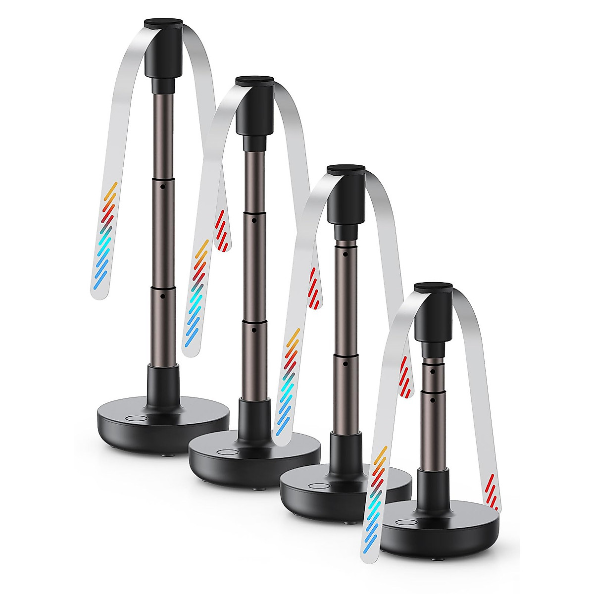 TOPK 4 Pack Fly Fans for Tables, AA Battery Powered Portable Scalable Indoor Outside Food Fly Fan for Picnic, Party, Restaurant, Kitchen and BBQ