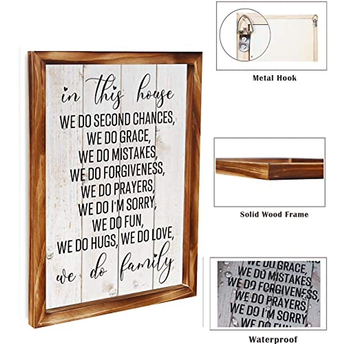 Mother's Day Gift Wooden Signs Hanging Home Wall Art, Rustic Living Room Bedroom, lover's gift Decoration (We Do Family)