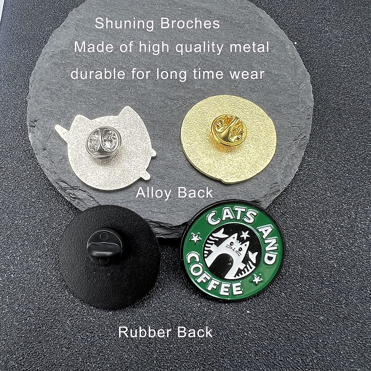 Cats Club Enamel Pin Cat Planet Coffee Paw Brooch Pins Badge Cute Kitten Brooches Lapel Pin Jeans Shirt Bag Jewelry with Gift Bag