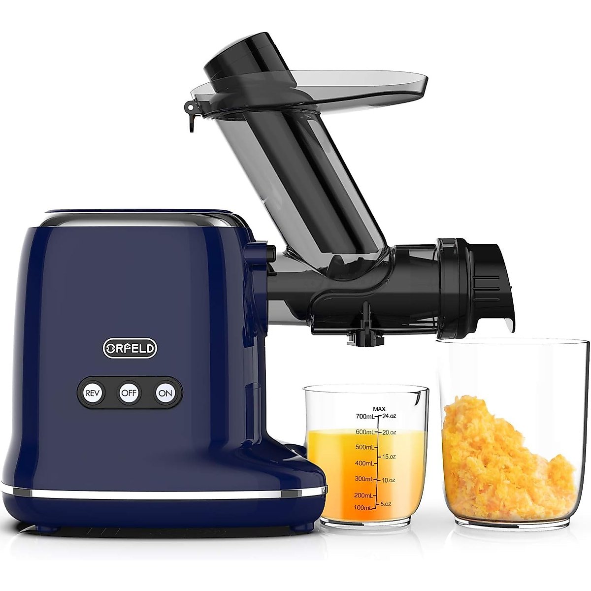 Generic Juicer Machines, Cold Press Juicer with 3 INCH Feed Chute, High Juice Yield, Whole Fruit Juicing Masticating Juicer for Nutrient Fruit and Vegetables, Pure Juice, Blue, ZM1513
