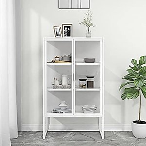 YUUIKLLE Storage Cabinet, Floor Storage Cabinet with Double Door,Cupboard/Pantry Cabinet in The Kitchen, Console Cabinet in The entryway, for Living Room, Home Office