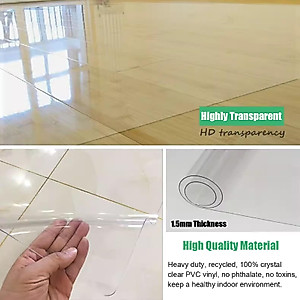 Large Hard Floor Chair Mats, Clear Vinyl Plastic Floor Runner/Protector Mat for Kitchen Office Entrance, Waterproof/Non Slip/Heavy Duty, 28 36 40 48 56 63 71 80 87 95 103 111 120 Long (Size : 70cmX12