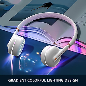 Comfier Portable Neck Fan,Hands Free Bladeless Personal Fans,Rechargeable Usb Fan,3 Speeds 360° Cooling, Wearable Personal Neck Fan for Women,Men,Kids,LED Lights,for Office Travel Outdoor Sports