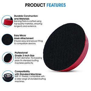 SM Arnold 3" Micro Hook Backing Plate with 5/8" - 11 Thread [69-083]