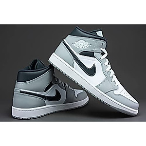Nike Men's Air Jordan 1 Mid Fitness Shoes, Gray, Size 8 US