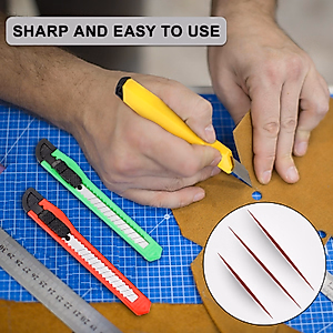 Lanties 300 Pcs Box Cutters Retractable Utility Knife Office Supplies 9mm Wide Blade Cutter Compact Razor Knife for Home Use(Multicolor)