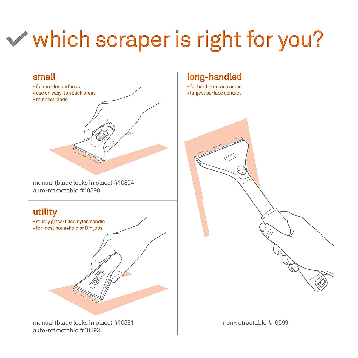 Slice 10593 Regular - Auto-retractable, Utility Scraper, Ceramic Blade Automatically Retracts, Rust Free, Finger Friendly, Soft-Touch Comfort Grips Reduce Strain, 1 Pack